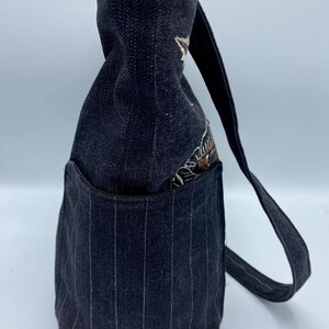 Recycled Jean Purse With Embroidery and Adjustable Strap - Etsy