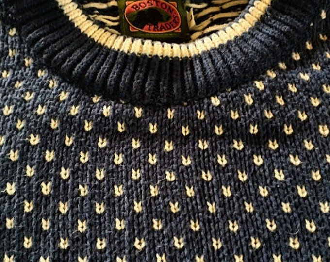 Birdseye Knit Sweater Vintage Nordic 100% Cotton Jumper Unisex Oversize ...