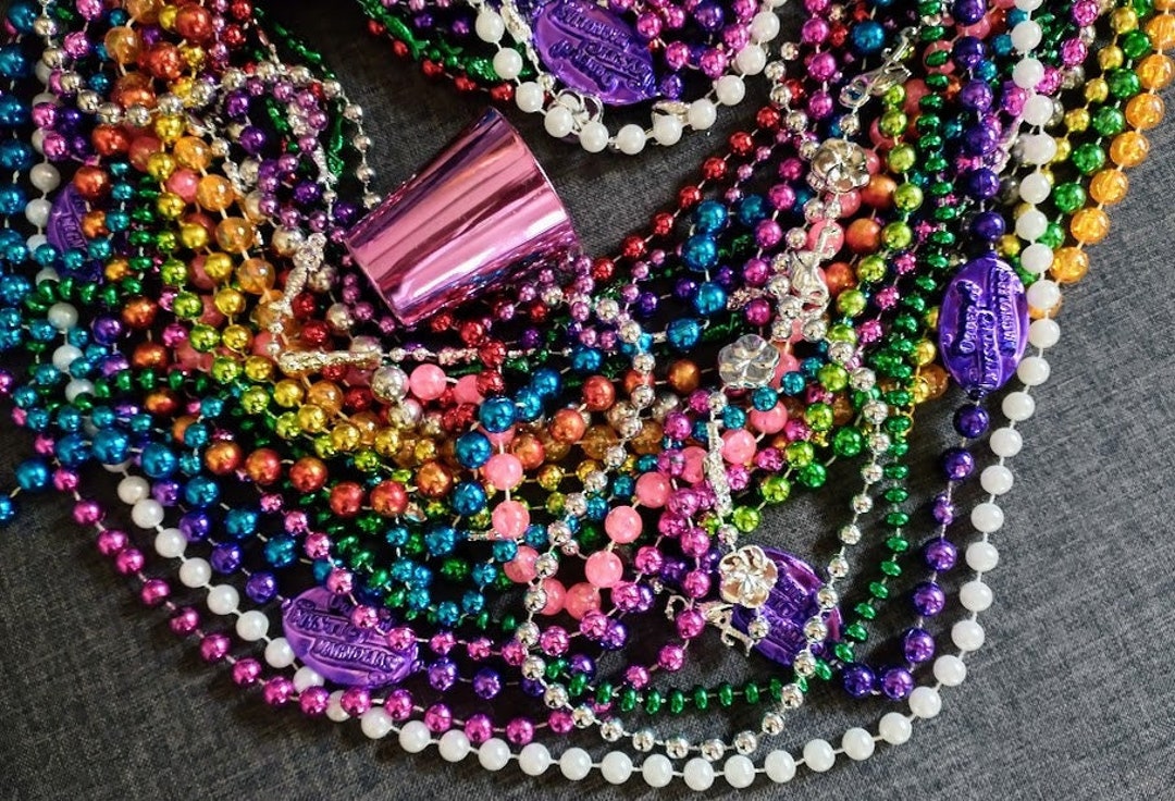 30 Mardi Gras** Premium Bead Necklace Lot - 30 Count Large and Design ...