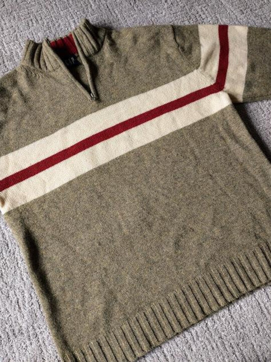 Gap**wool Zip Henley - 100% Lambswool - Khaki Heather Tweed - Men's ...
