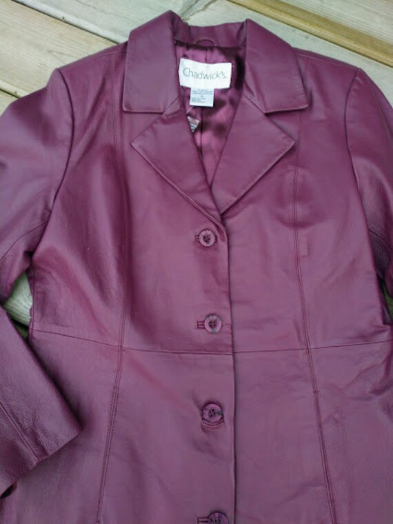 Vintage Leather Trench Coat - Chadwick Vibrant Plum -… - Gem