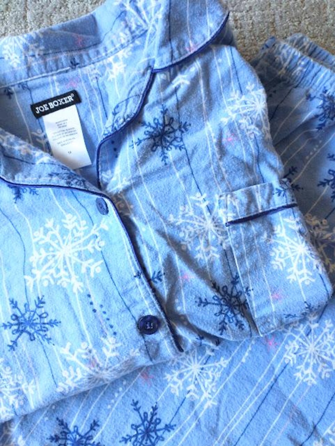 Snowflake Pajama Set 2 Piece 100% Cotton Flannel Woman Plus 1X - Etsy
