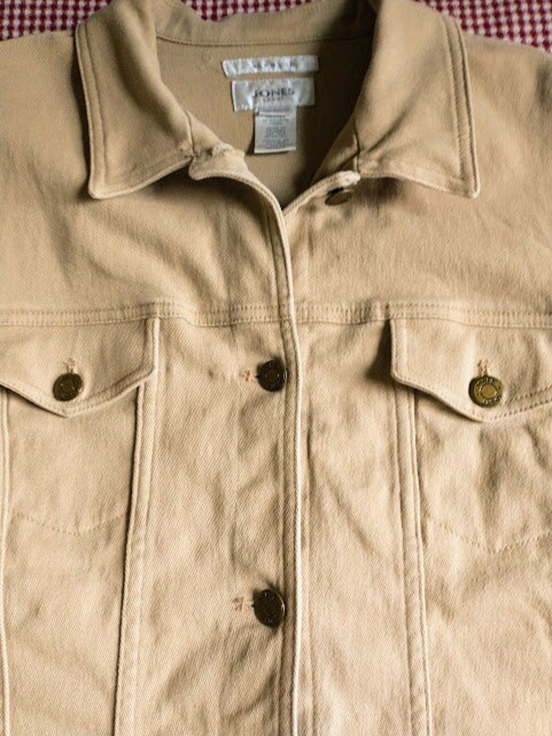 Tan Denim Jacket Western Weekend Jacket Khaki Cotton Chore Coat ladies ...