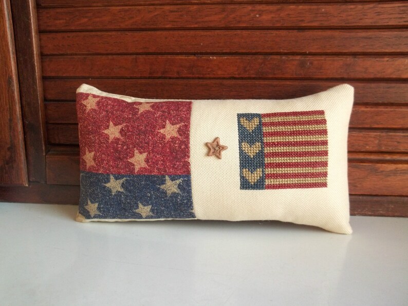 Patriotic Mini Pillow Primitive Flag Stars Stripes Small - Etsy