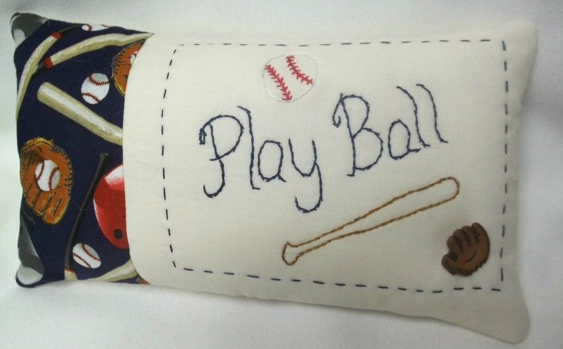 Baseball Mini Pillow Embroidered Play Ball Sports Athletic | Etsy