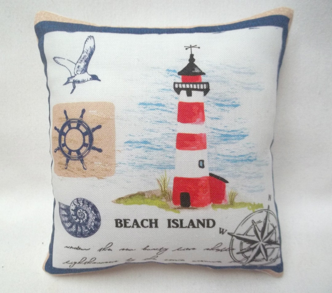 Nautical Lighthouse Mini Pillow Beach Decor Pillow Tuck 4 3/4 X 5" - Etsy
