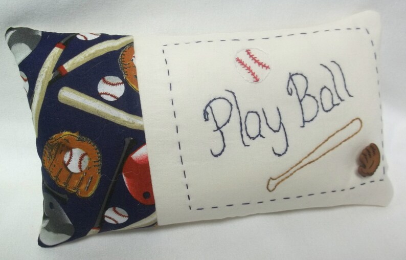 Baseball Mini Pillow Embroidered Play Ball Sports Athletic | Etsy