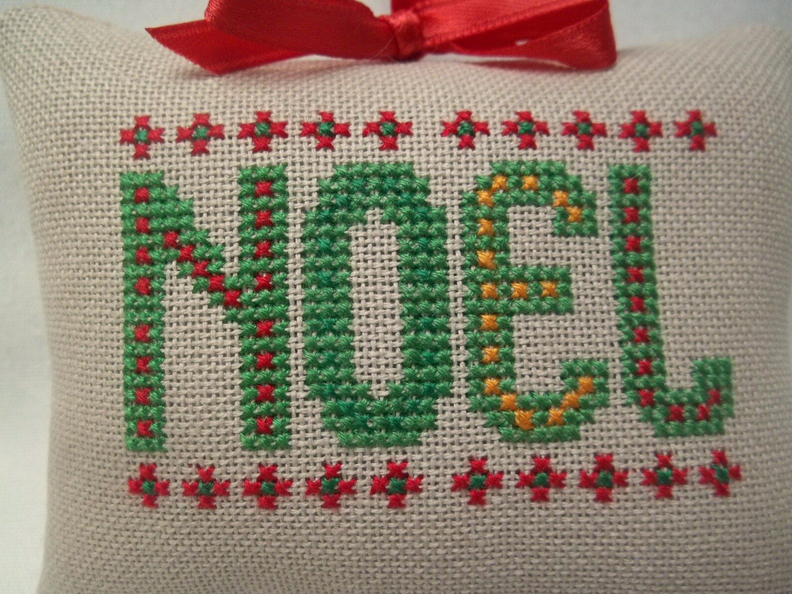 Noel Christmas Ornament Cross Stitch Complete 3 1/2 X 4 - Etsy