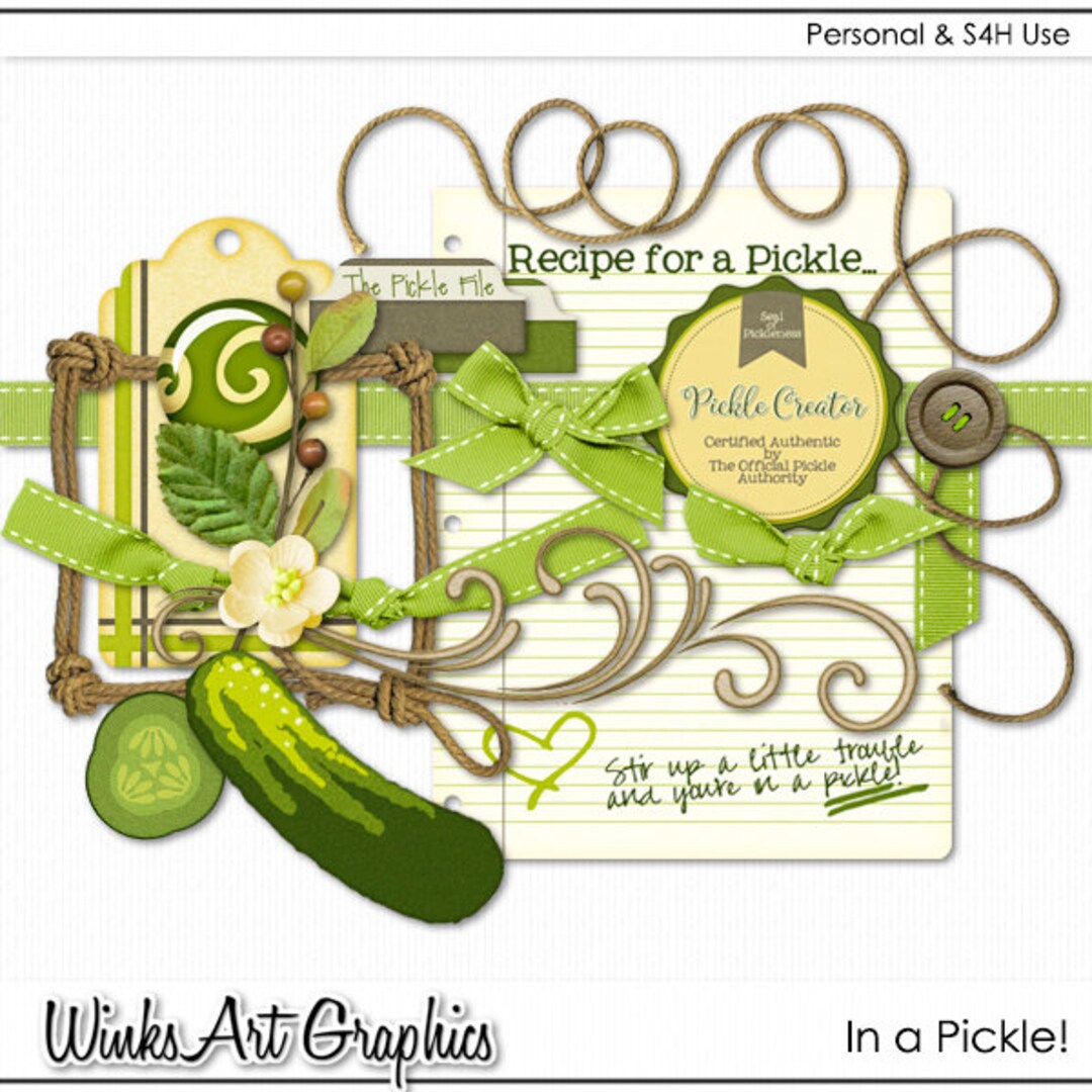 In a Pickle! Digital Elements for Scrapbooking, Card Creation & Hybrid ...