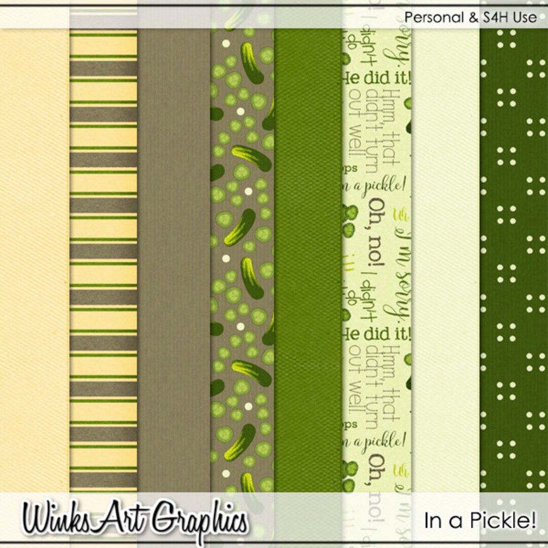 In a Pickle! Digital Papers for Scrapbooking, Card Making & Hybrid ...