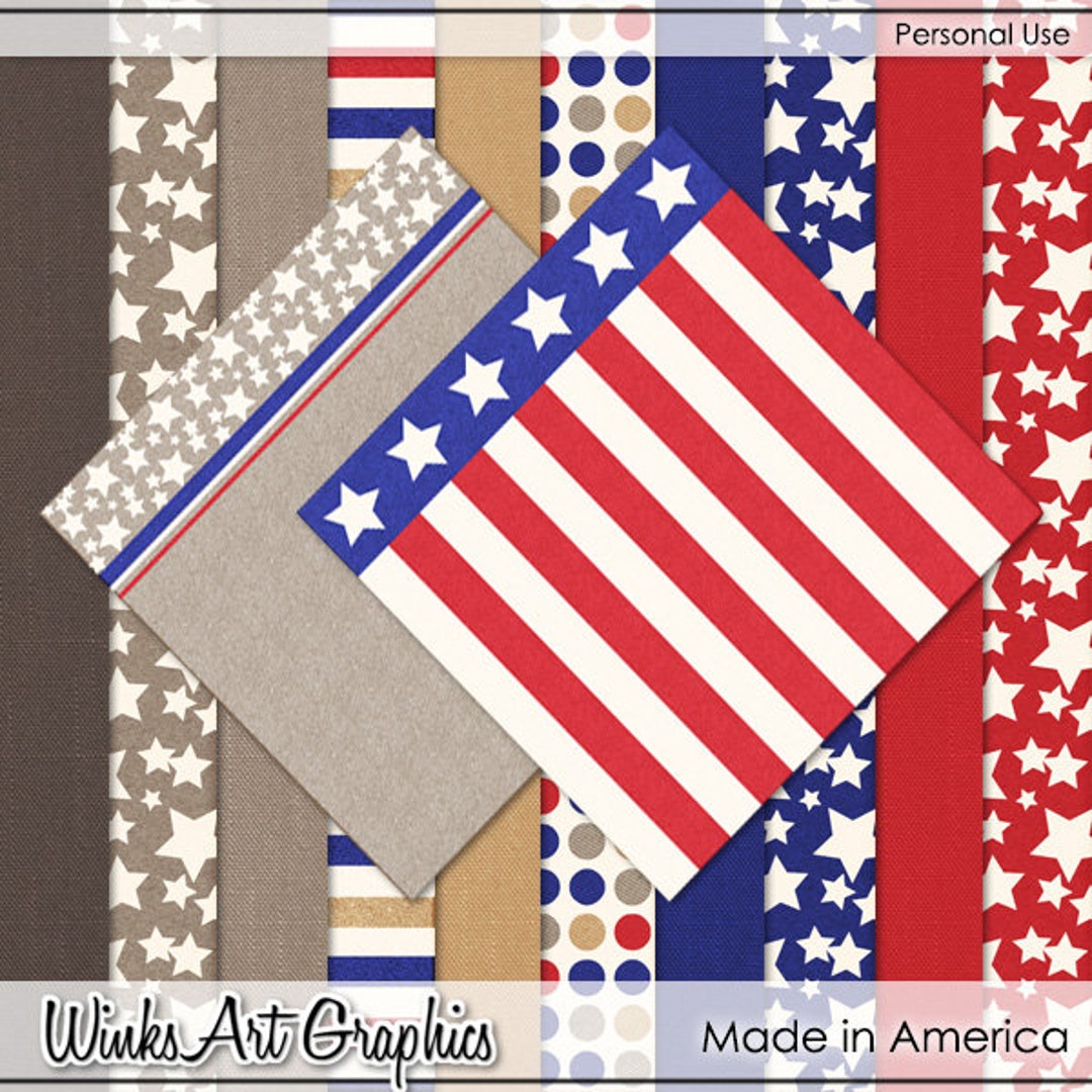 Memorial Day Digital Paper Designs for Scrapbooking, Paper Crafting and ...