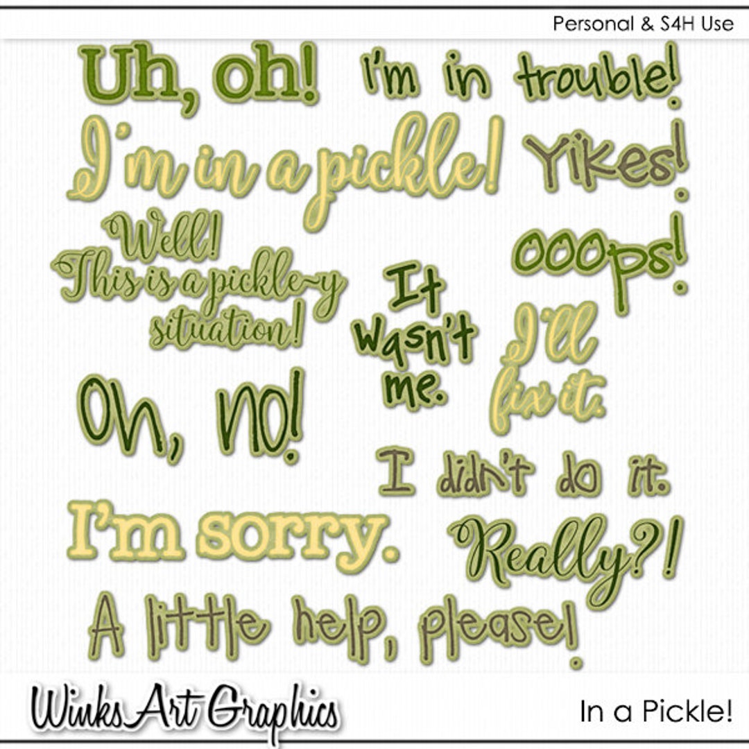 In a Pickle! Digital Word Art for Scrapbooking, Card Making & Hybrid ...