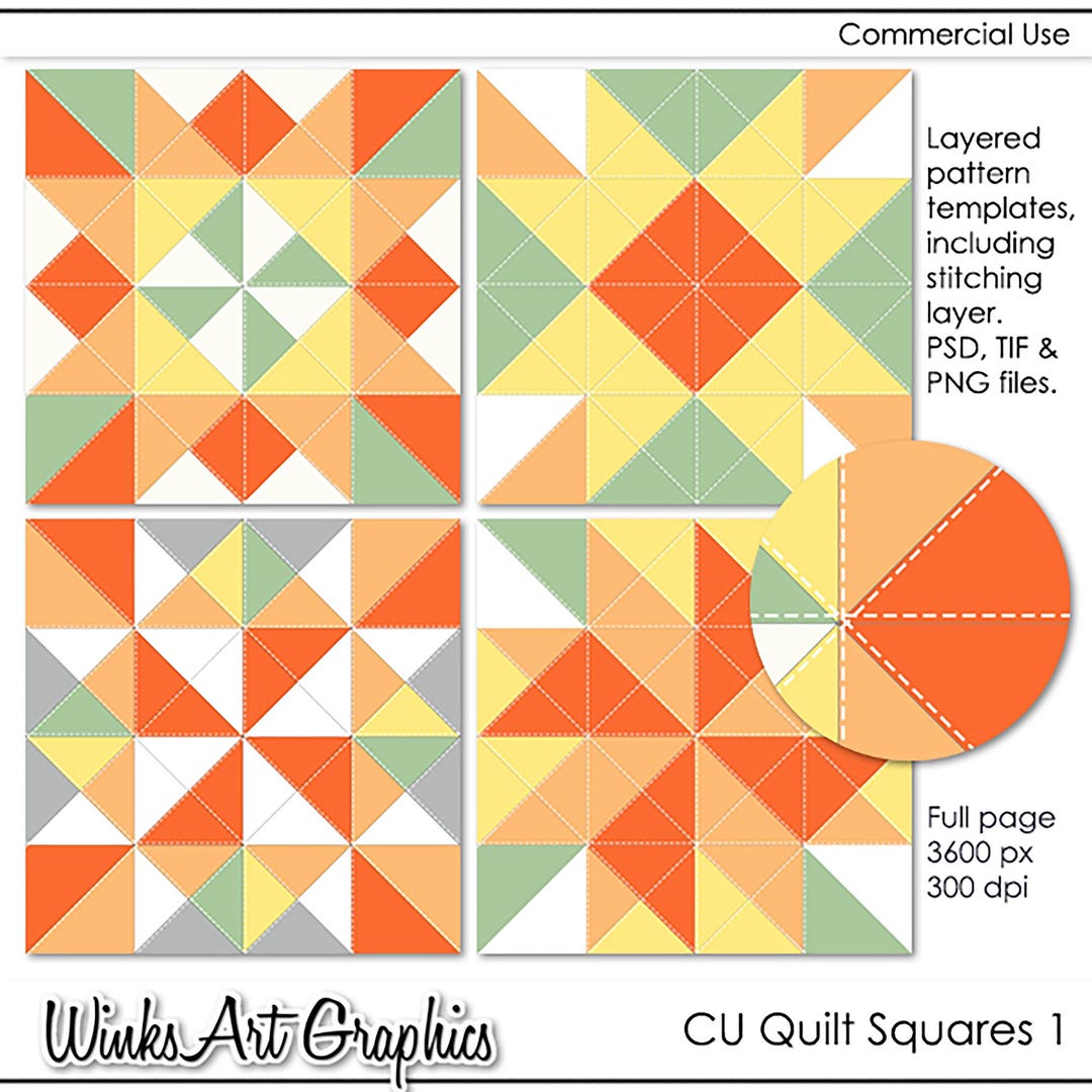 CU Digital Quilt Square Templates 1 - Etsy