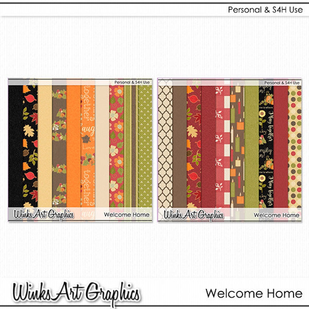 Welcome Home Digital Papers for Scrapbooking & Paper Crafting - Etsy