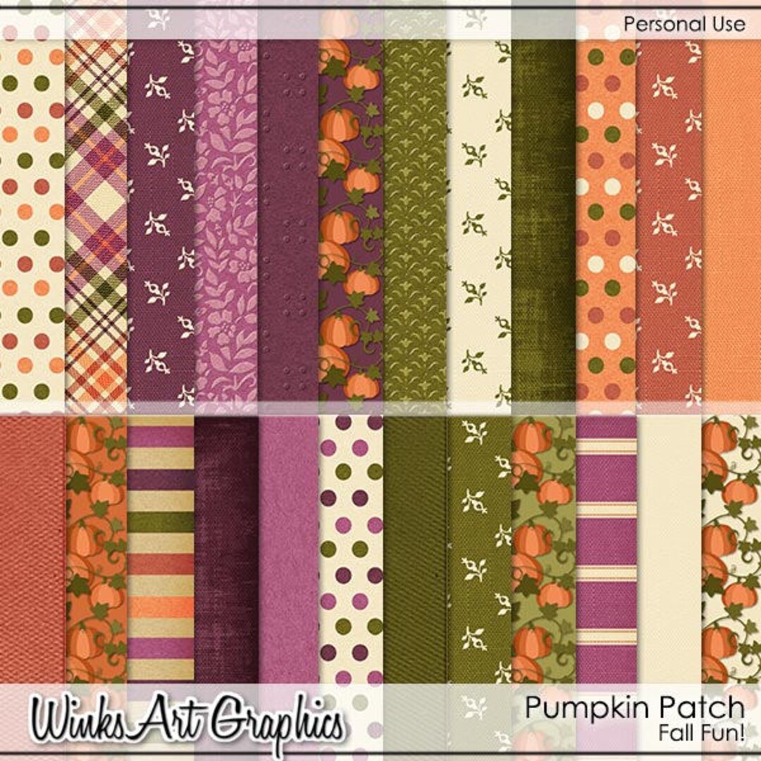 Pumpkin Patch Digital 12x12" Papers - Etsy