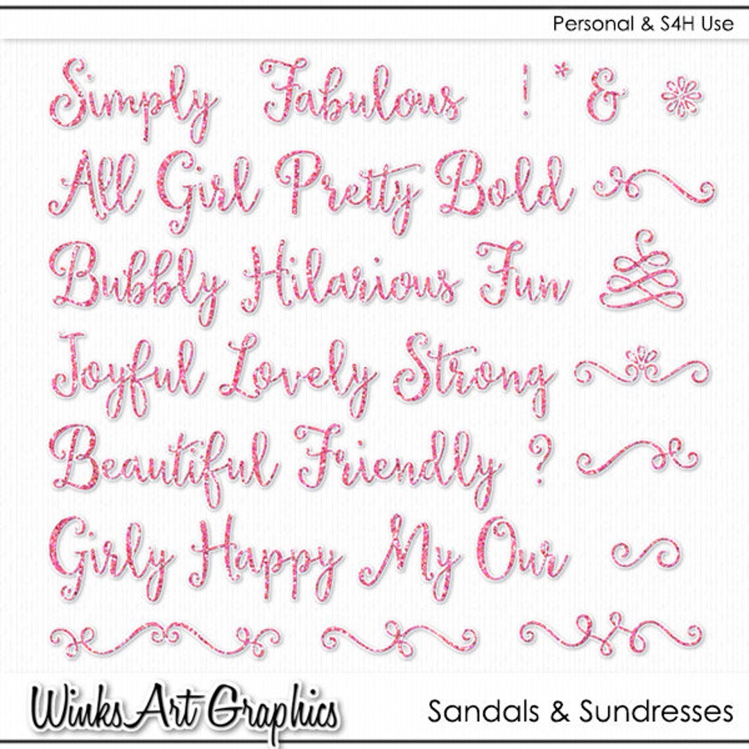 Sandals & Sundresses Digital Word Art for Hybrid Papercrafting - Etsy