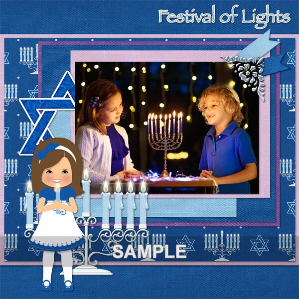 Eight Nights of Lights Hanukkah Digital Papers, Clip Art, Word Art for ...