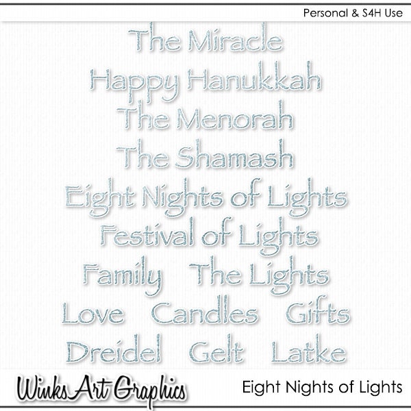Eight Nights of Lights Hanukkah Digital Papers, Clip Art, Word Art for ...