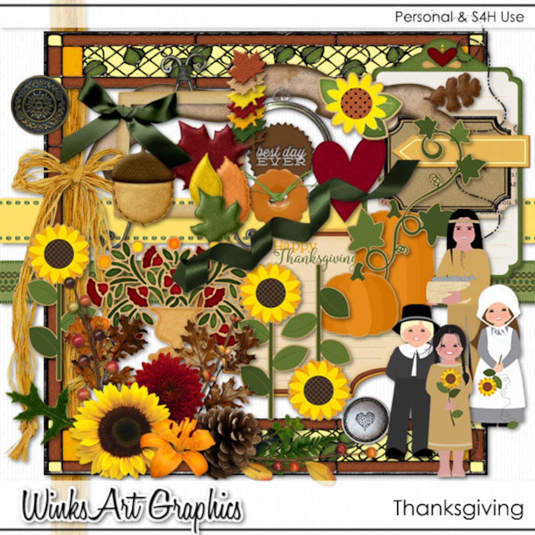 Thanksgiving Tradition Digital Printable Clipart and Elements - Etsy