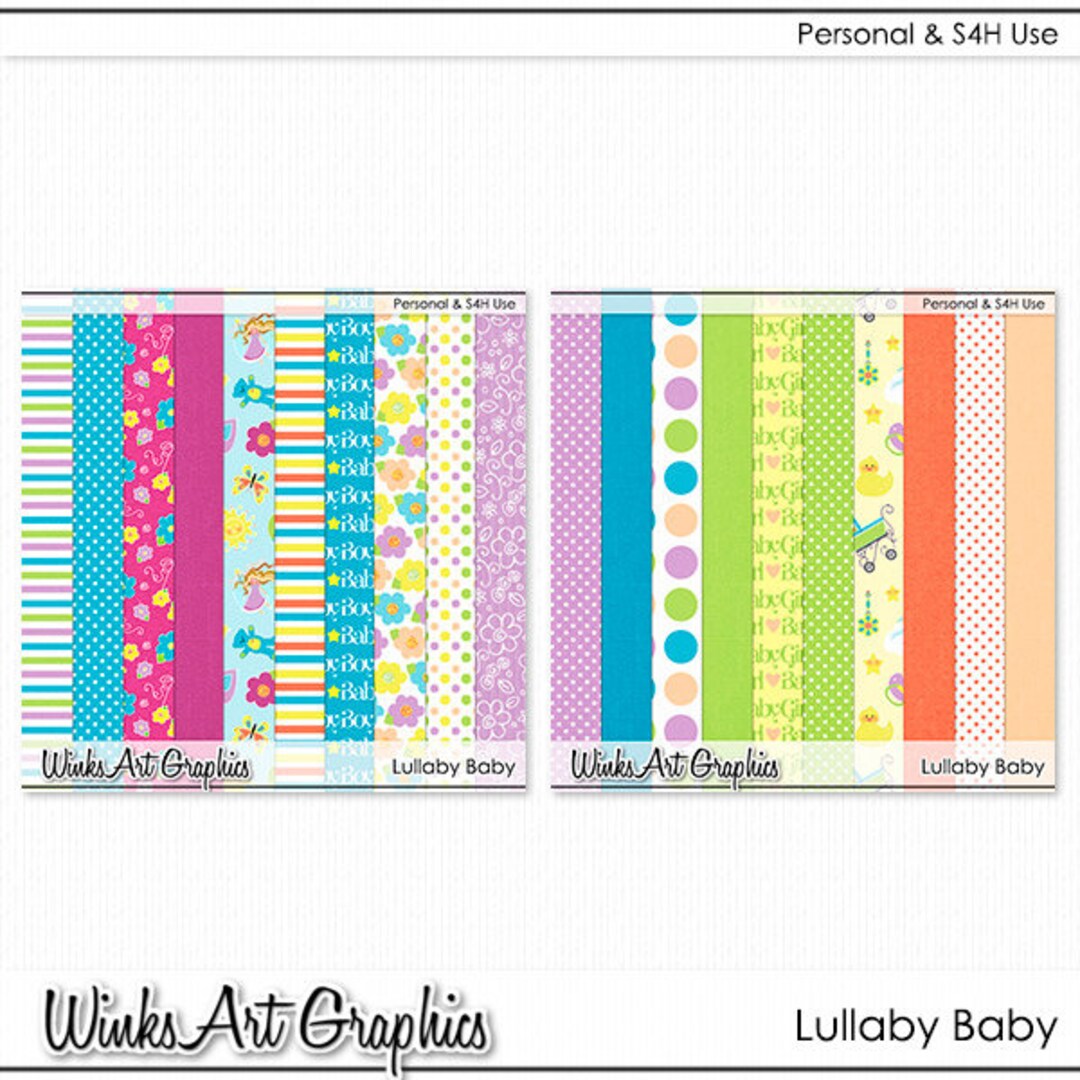 Lullaby Baby Digital Paper for Scrapbooking and Card Making - Etsy