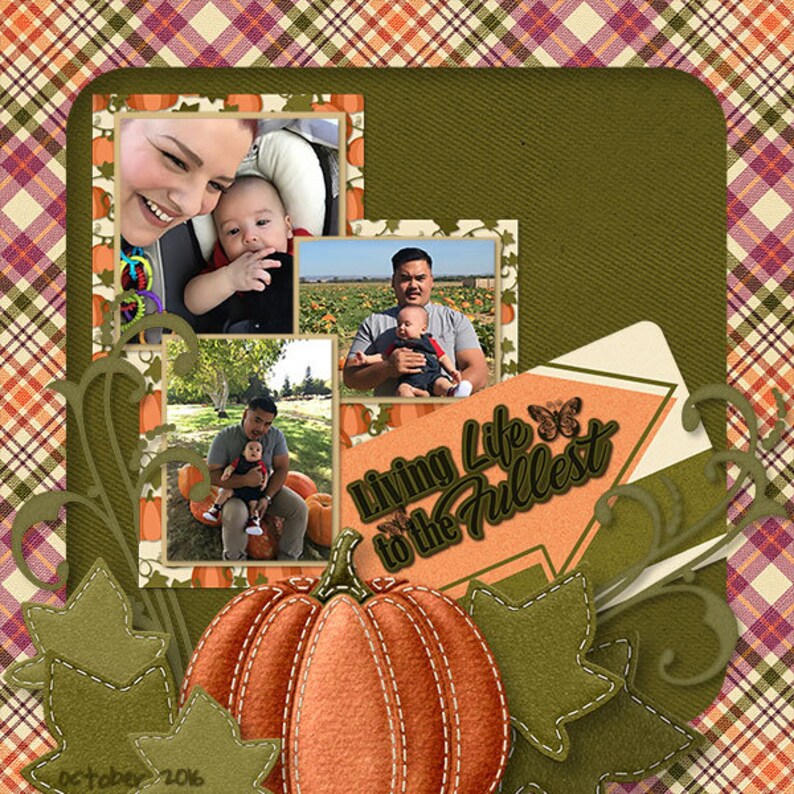 Pumpkin Patch Digital Scrapbook Elements - Etsy
