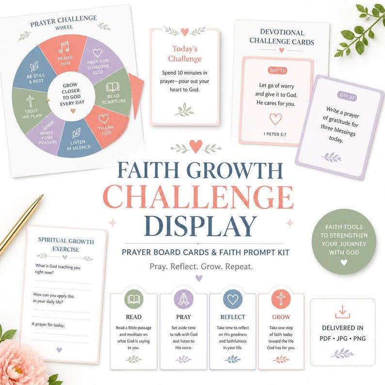Prayer Board Kit Printable Cards - Journal Prayer Board Cards & Faith ...
