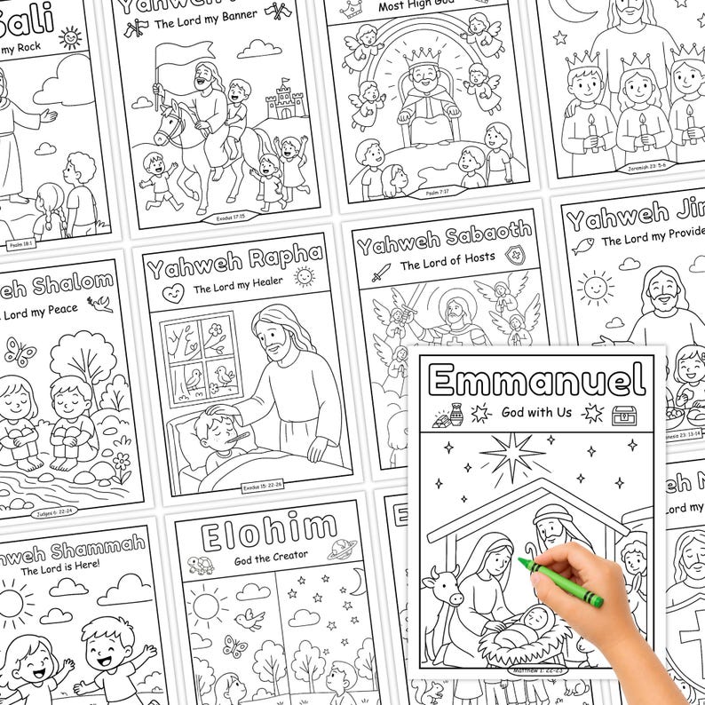 17 Names of God Bible Coloring Pages for Kids - Etsy