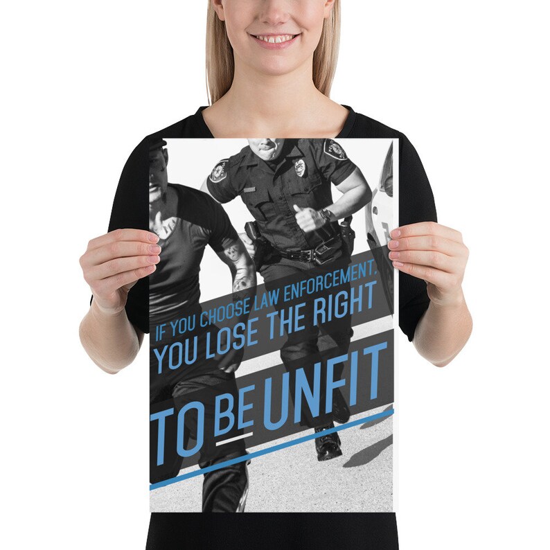 Police Fitness Poster Workout Motivational Art Officer Law Enforcement ...
