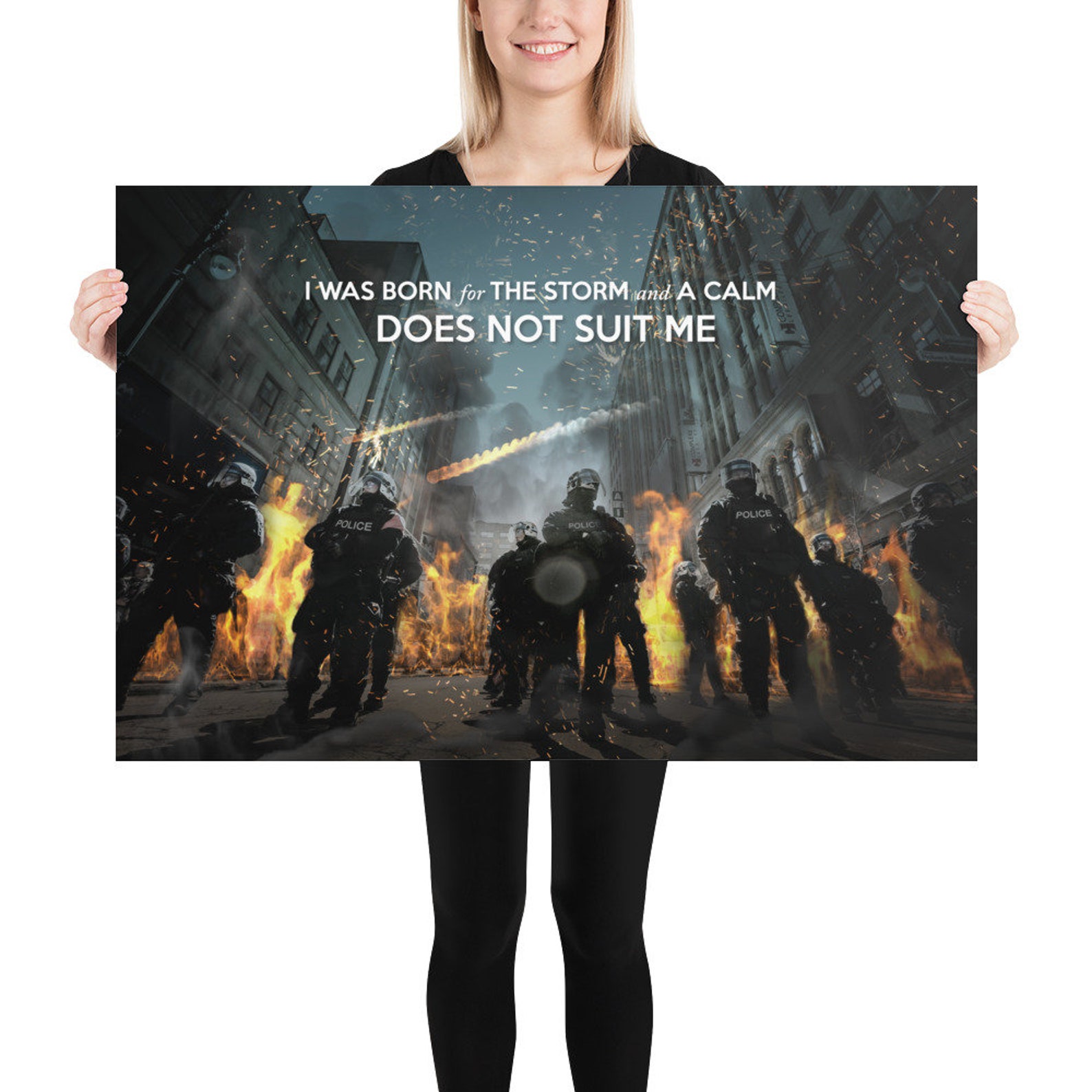 Riot Police Poster Motivational Art Officer Law Enforcement Fire ...