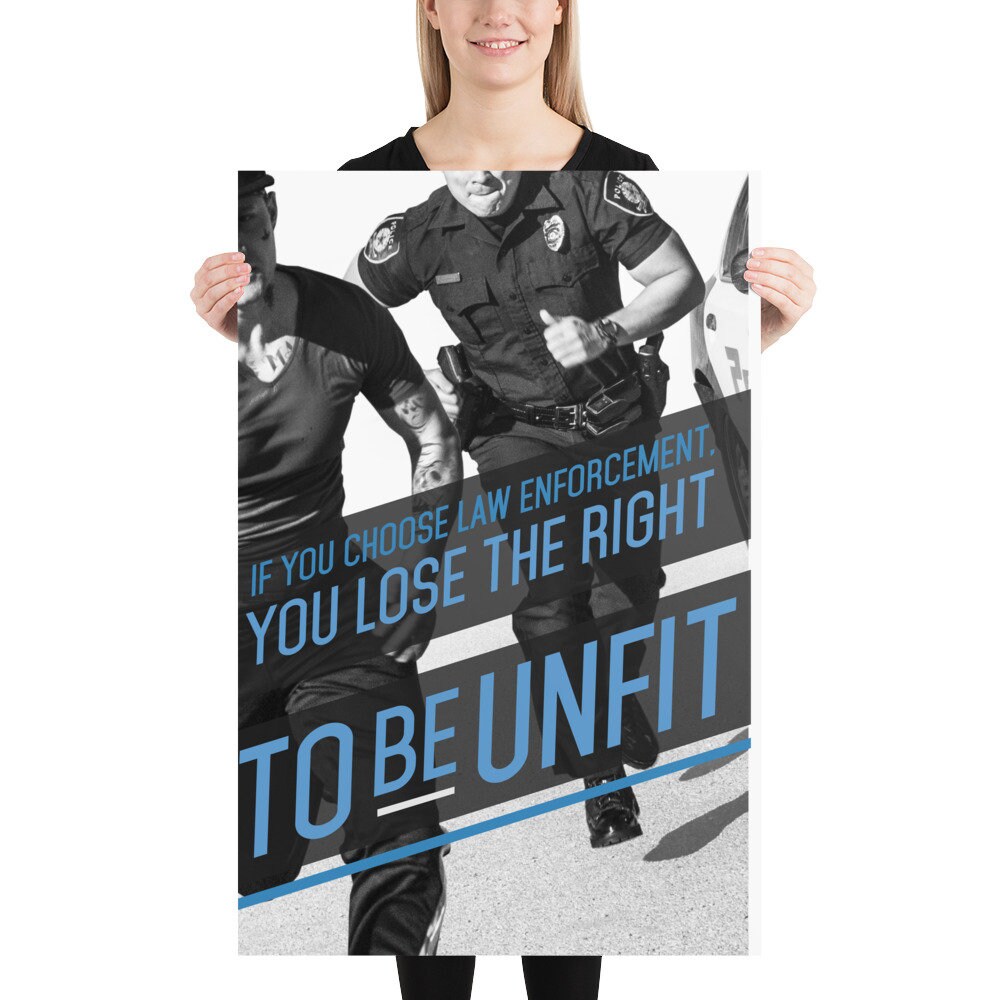 Police Fitness Poster Workout Motivational Art Officer Law Enforcement ...