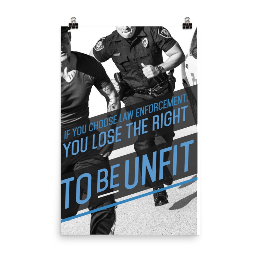 Police Fitness Poster Workout Motivational Art Officer Law Enforcement ...