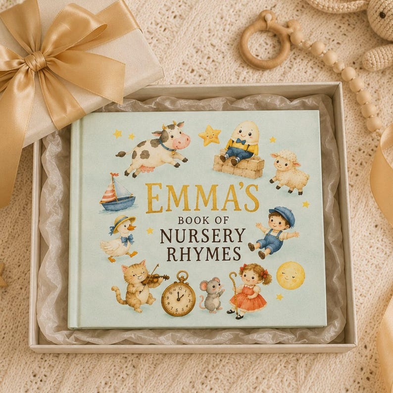 Personalized Baby Nursery Rhymes Storybook | Custom Name Keepsake for ...
