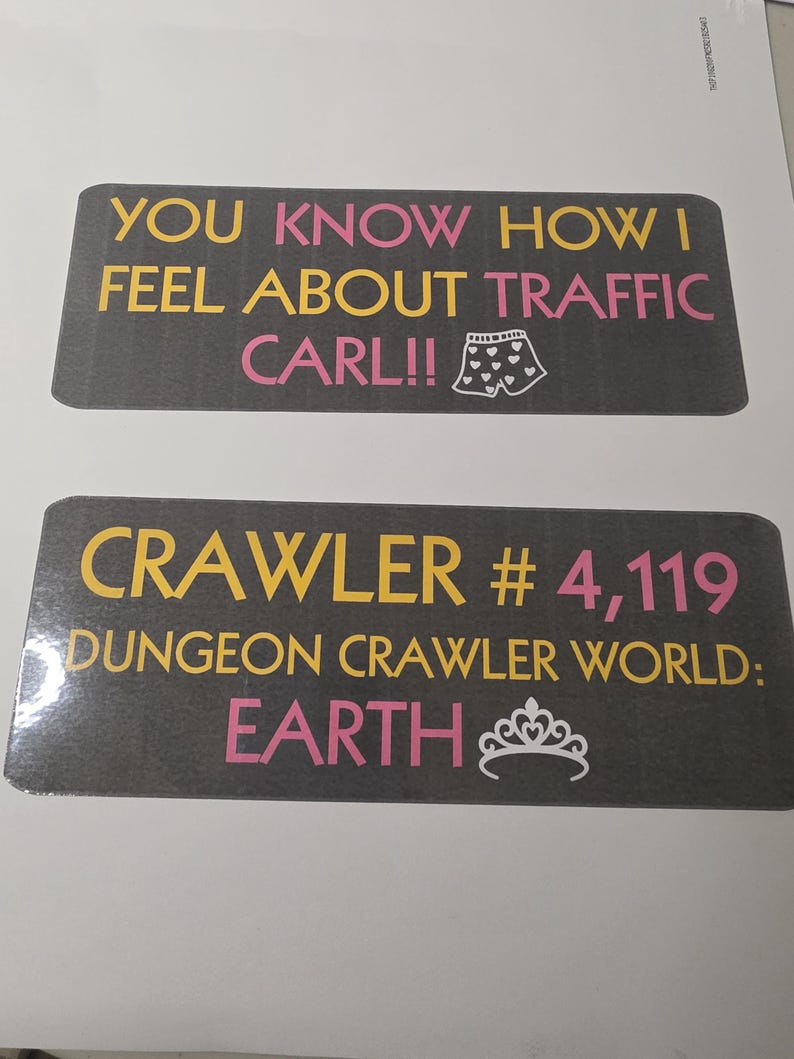 MAGNET (car, Etc) Dungeon Crawler Carl Decals - Etsy Canada
