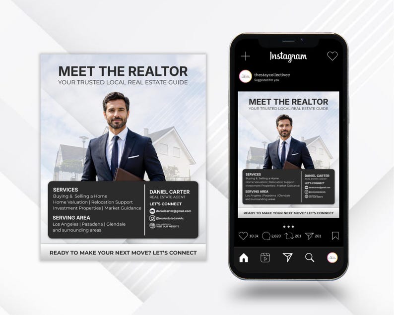 Real Estate Agent | New Agent Introduction Flyer | Realtor Marketing ...