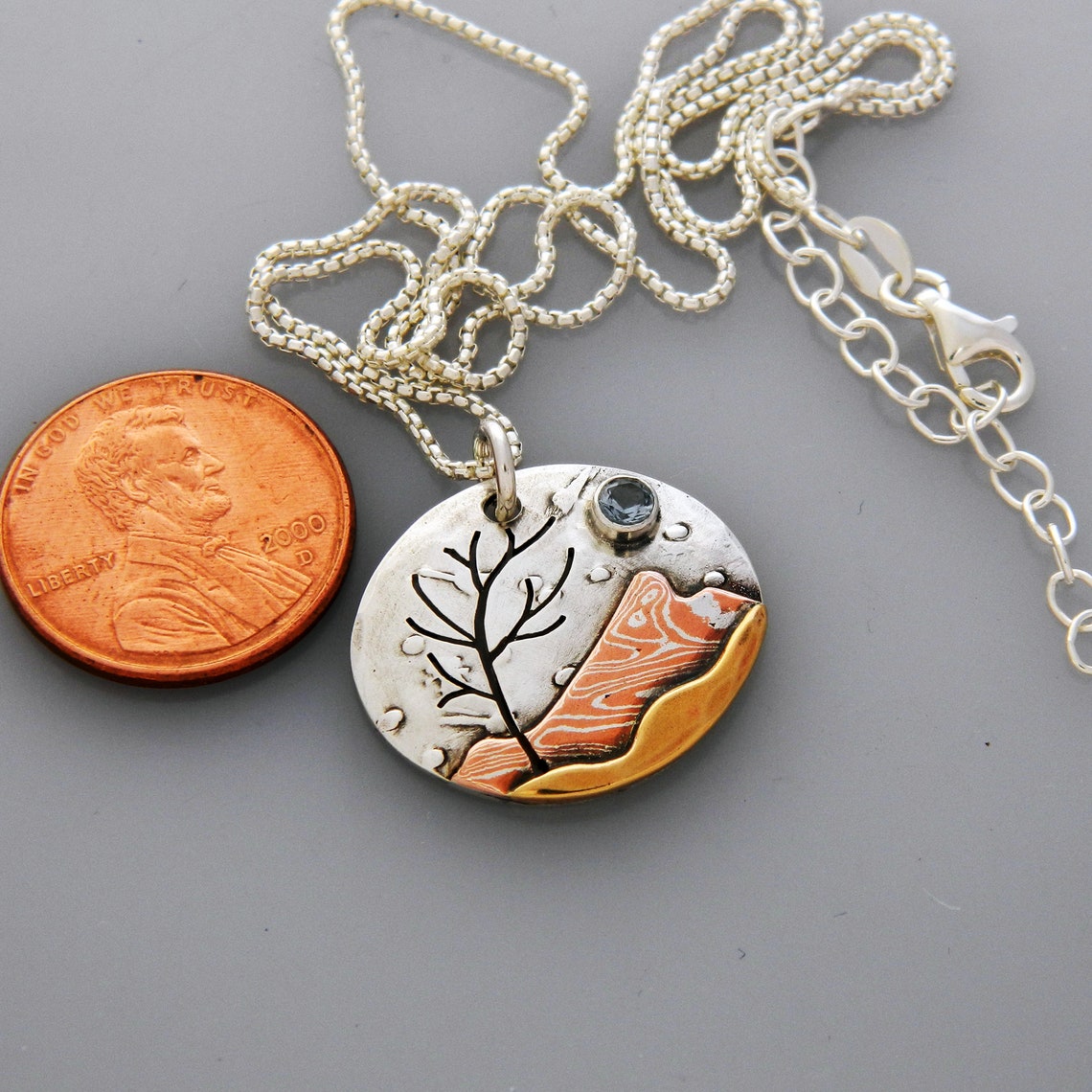 Mixed Metal Jewelry Mountain Landscape Jewelry Mixed Metal - Etsy