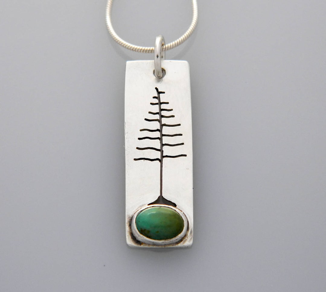Silver Jewelry, Silver Tree Necklace, Nature Jewelry With Turquoise ...