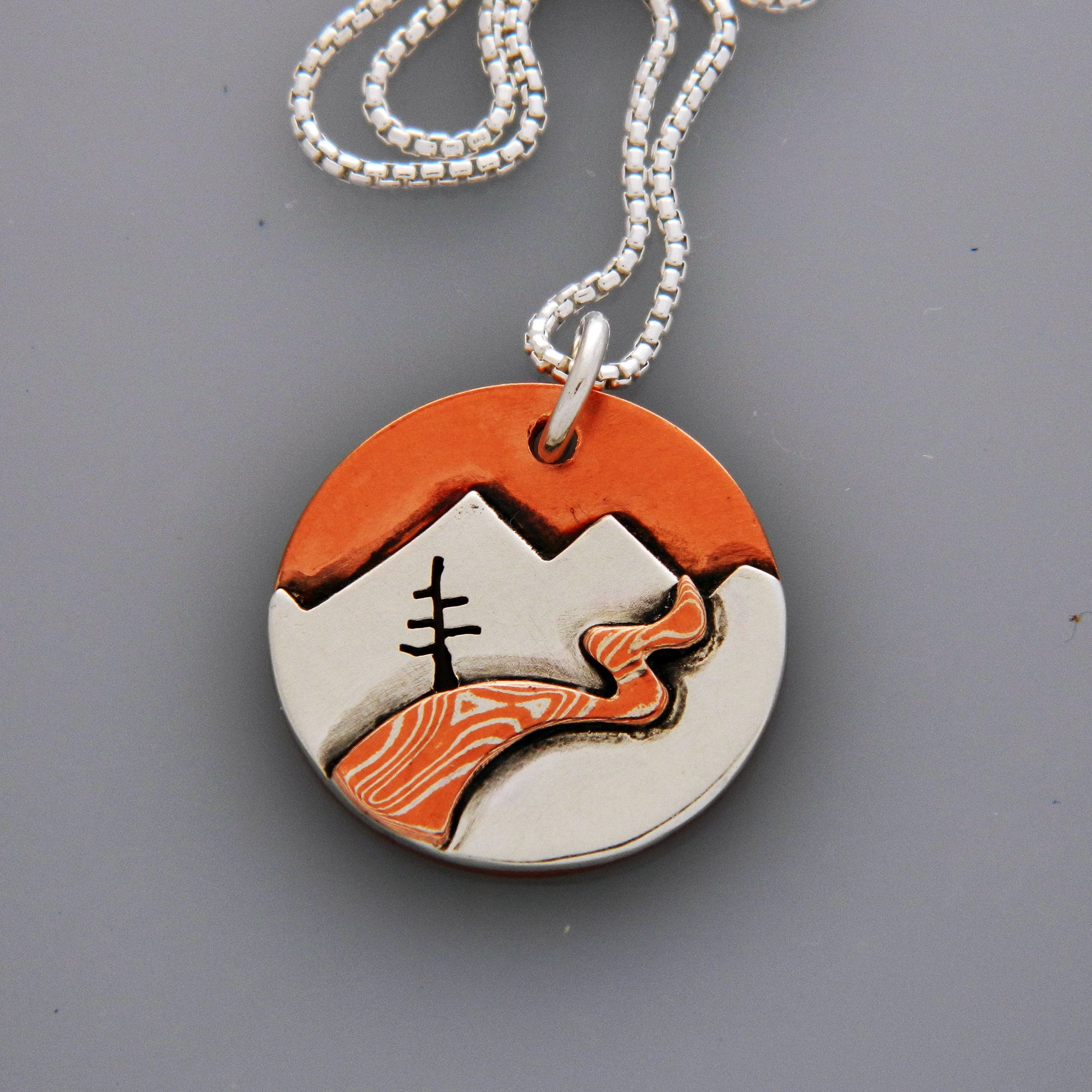 Mixed Metal Jewelry Mountain Landscape Jewelry, Mixed Metal mountain ...