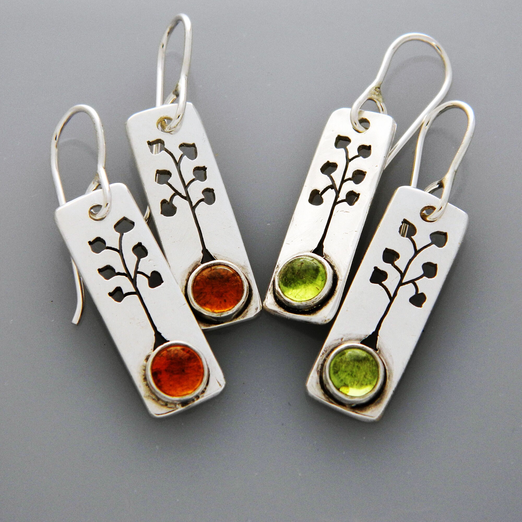 Silver Jewelry, Handmade Silver Tree Earrings, Nature Jewelry With ...