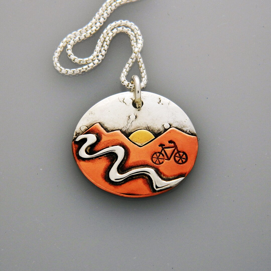 Mixed Metal Jewelry Mountain Landscape Jewelry Mixed Metal - Etsy