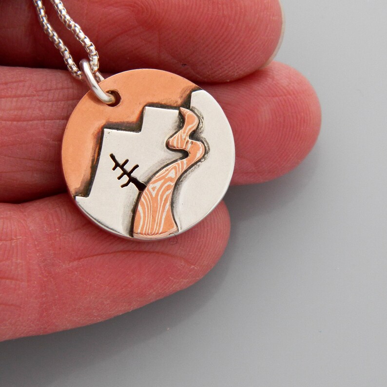 Mixed Metal Jewelry Mountain Landscape Jewelry, Mixed Metal mountain ...