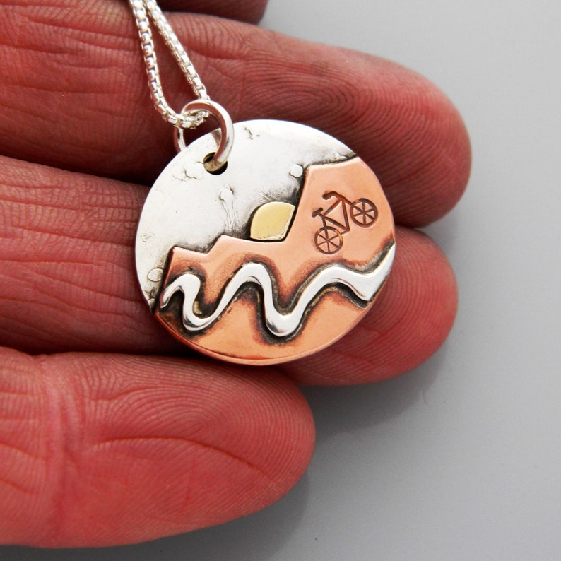 Mixed Metal Jewelry Mountain Landscape Jewelry Mixed Metal - Etsy