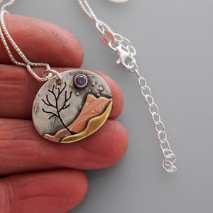 Mixed Metal Jewelry- Mountain Landscape Jewelry, Mixed Metal "winter ...