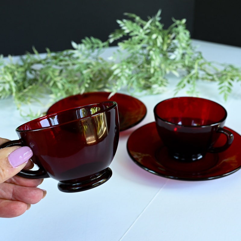 Red Depression Glass - Etsy