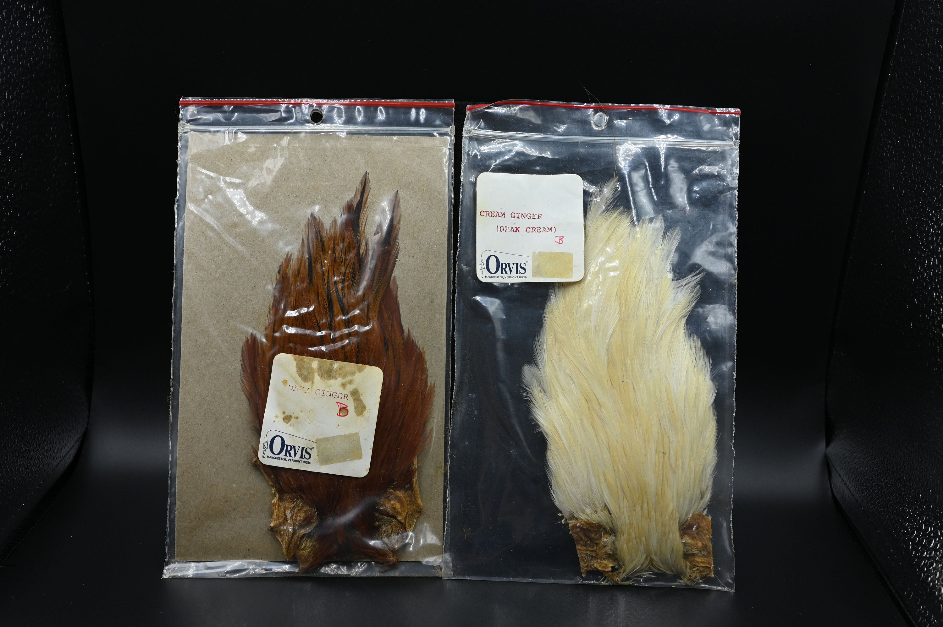 Two Orvis Dry Fly Ginger Necks Vintage Fly Tying Feathers - Etsy