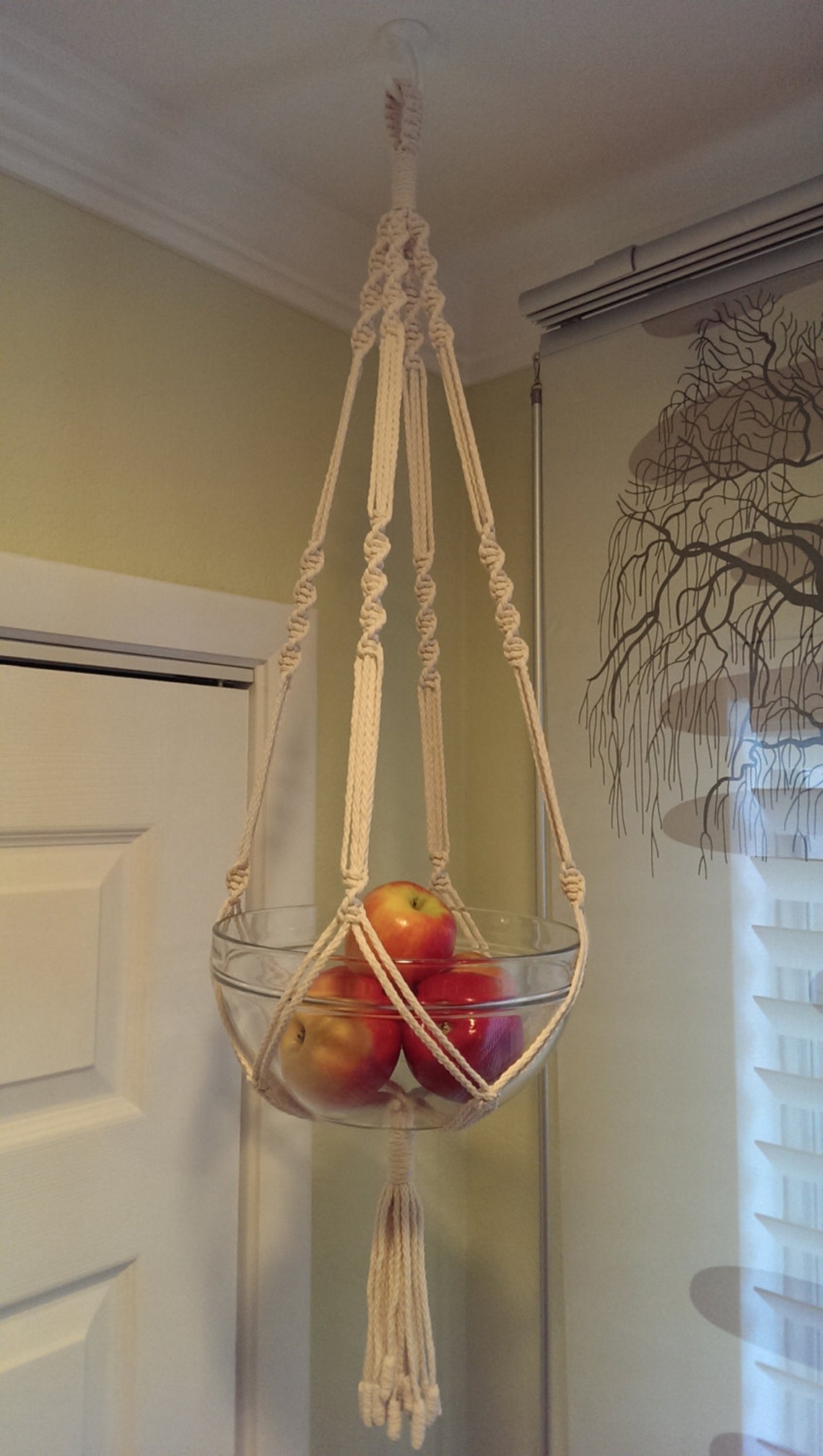 Hand Crafted Macrame Plant Hanger- Lamb's Wool 35" - Etsy