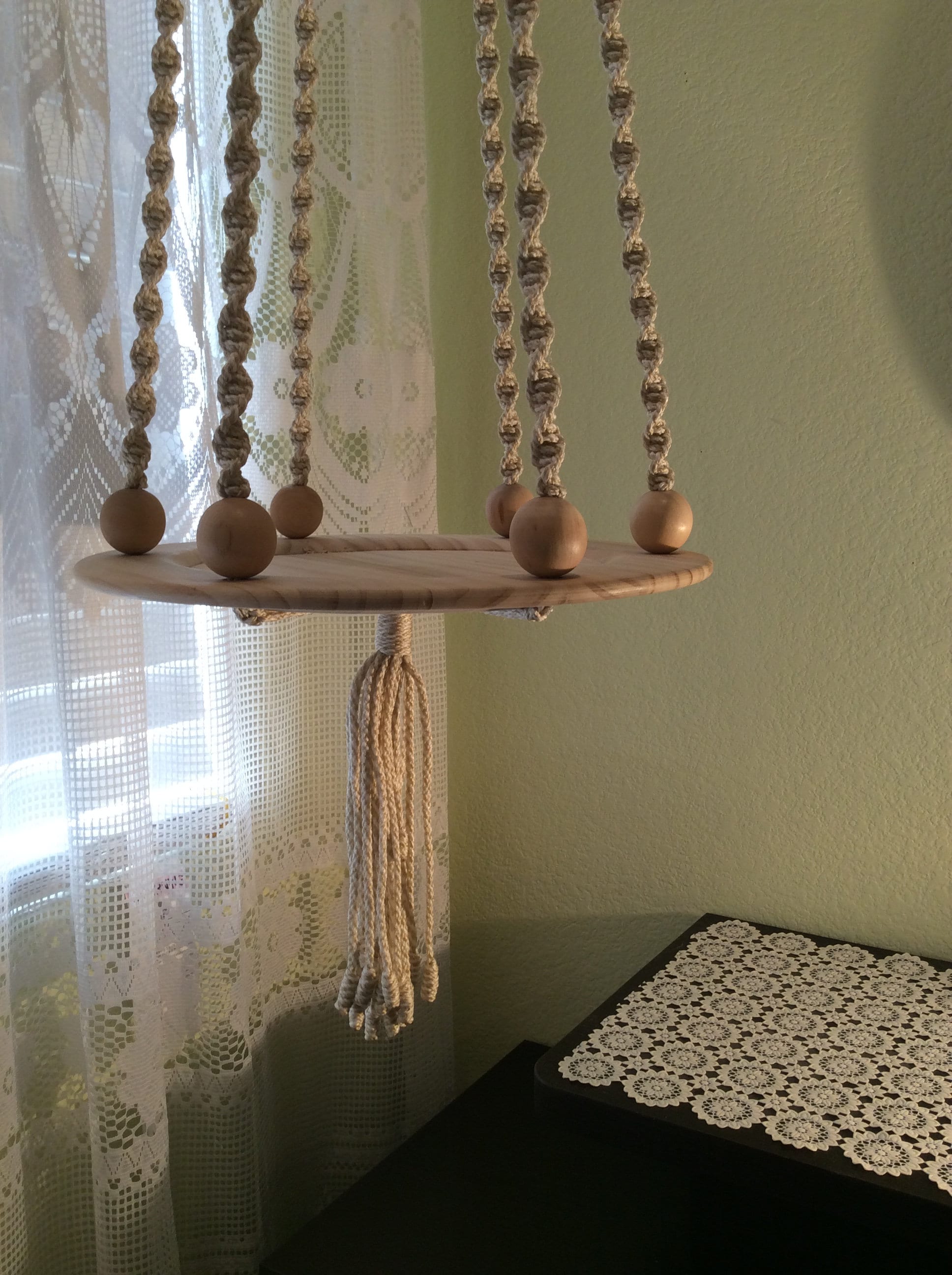 Hand Crafted Macrame Plant Hanger Hanging Table | Etsy