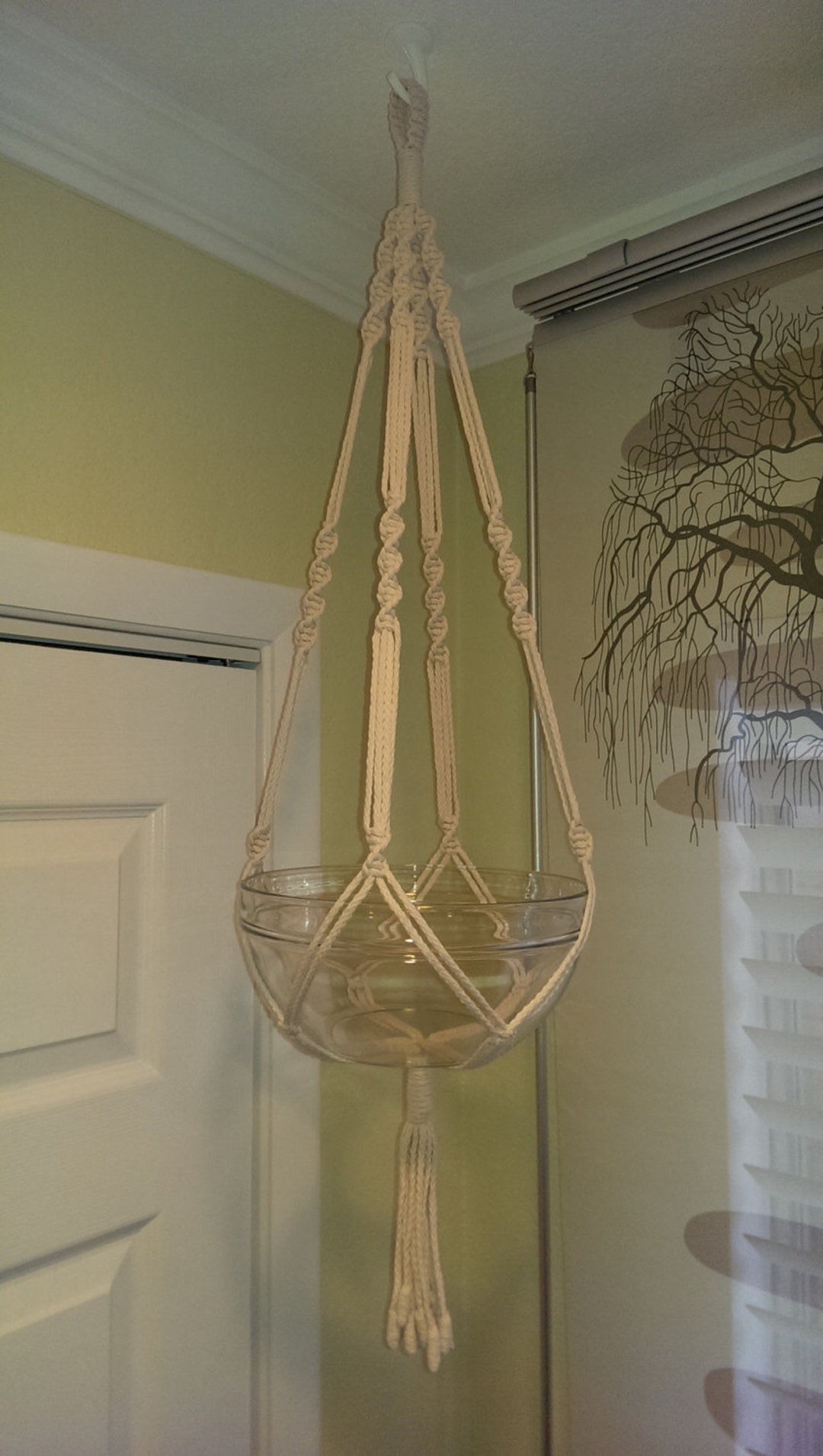 Hand Crafted Macrame Plant Hanger- Lamb's Wool 35" - Etsy