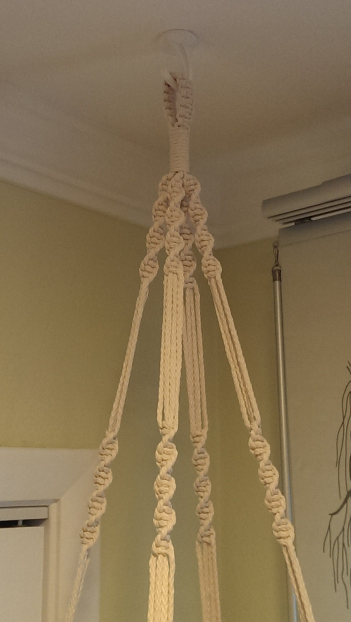 Hand Crafted Macrame Plant Hanger- Lamb's Wool 35" - Etsy