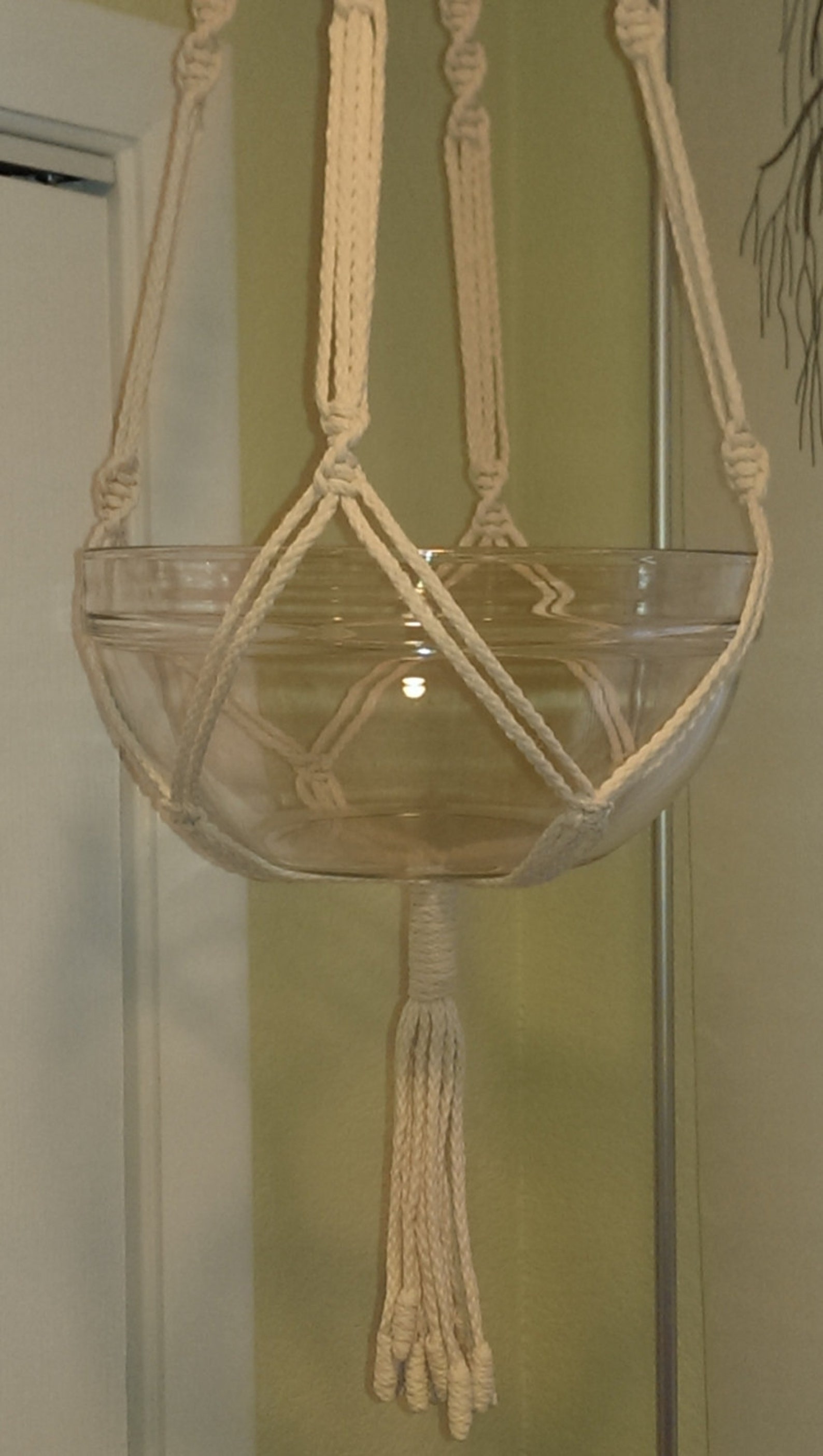 Hand Crafted Macrame Plant Hanger- Lamb's Wool 35" - Etsy