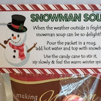 Snowman Soup Christmas Treat Favor Tags | Printable Snowman Soup Hot ...